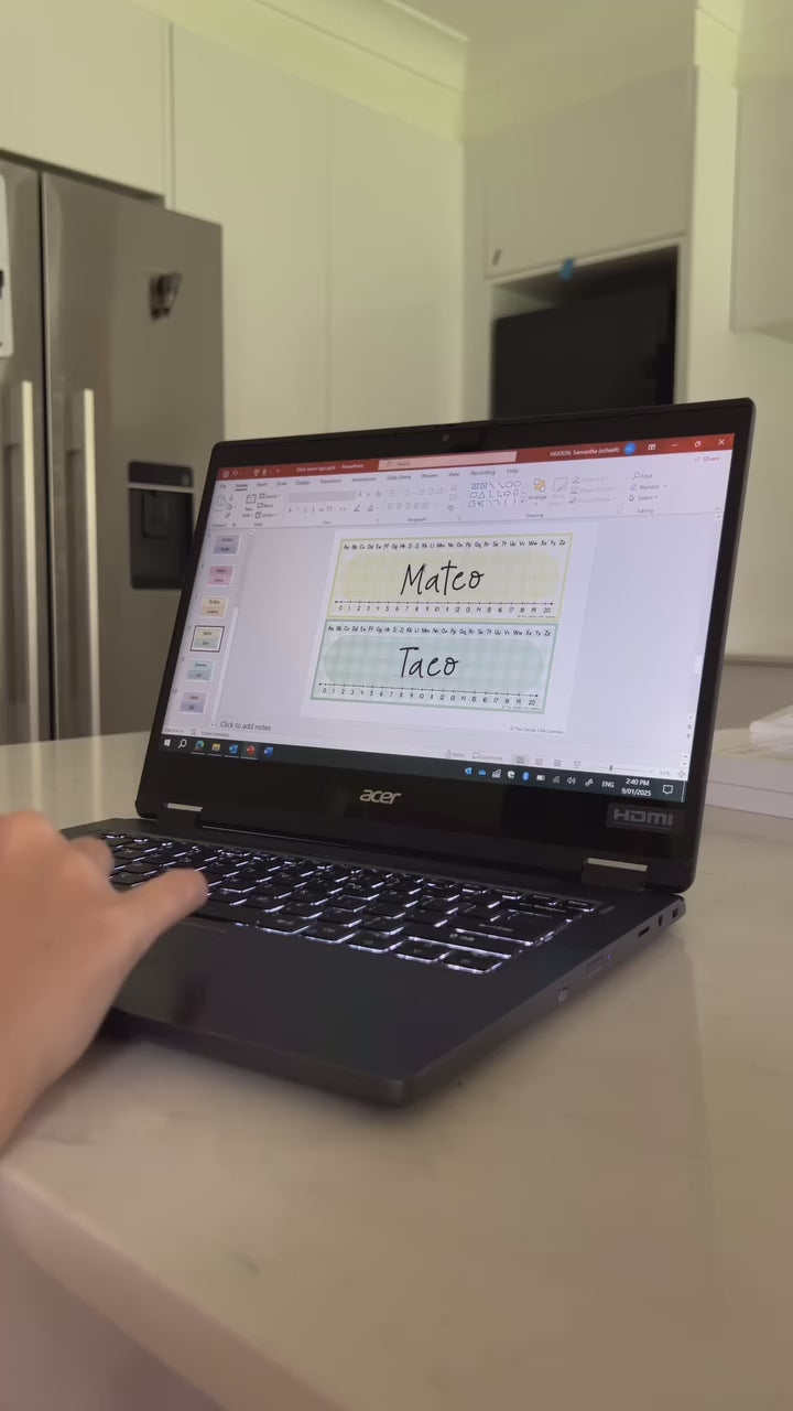 Student Desk Name Plates - Daisy Gingham Pastels Decor