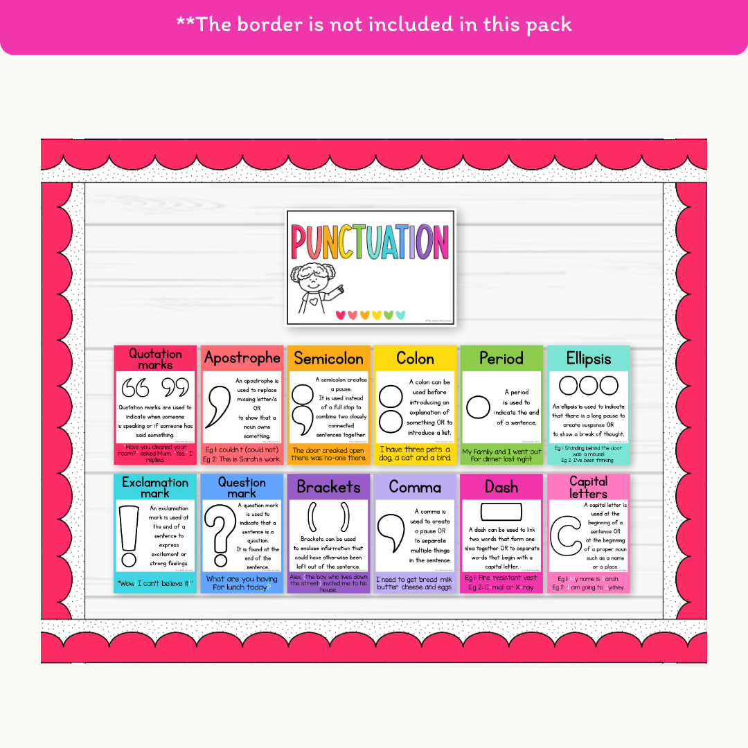 Punctuation Posters - Bright Theme - Miss Jacobs – Miss Jacobs Little ...