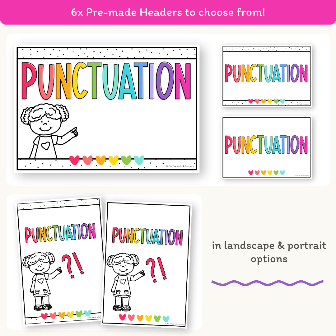 Punctuation Posters - Bright Theme - Miss Jacobs – Miss Jacobs Little ...