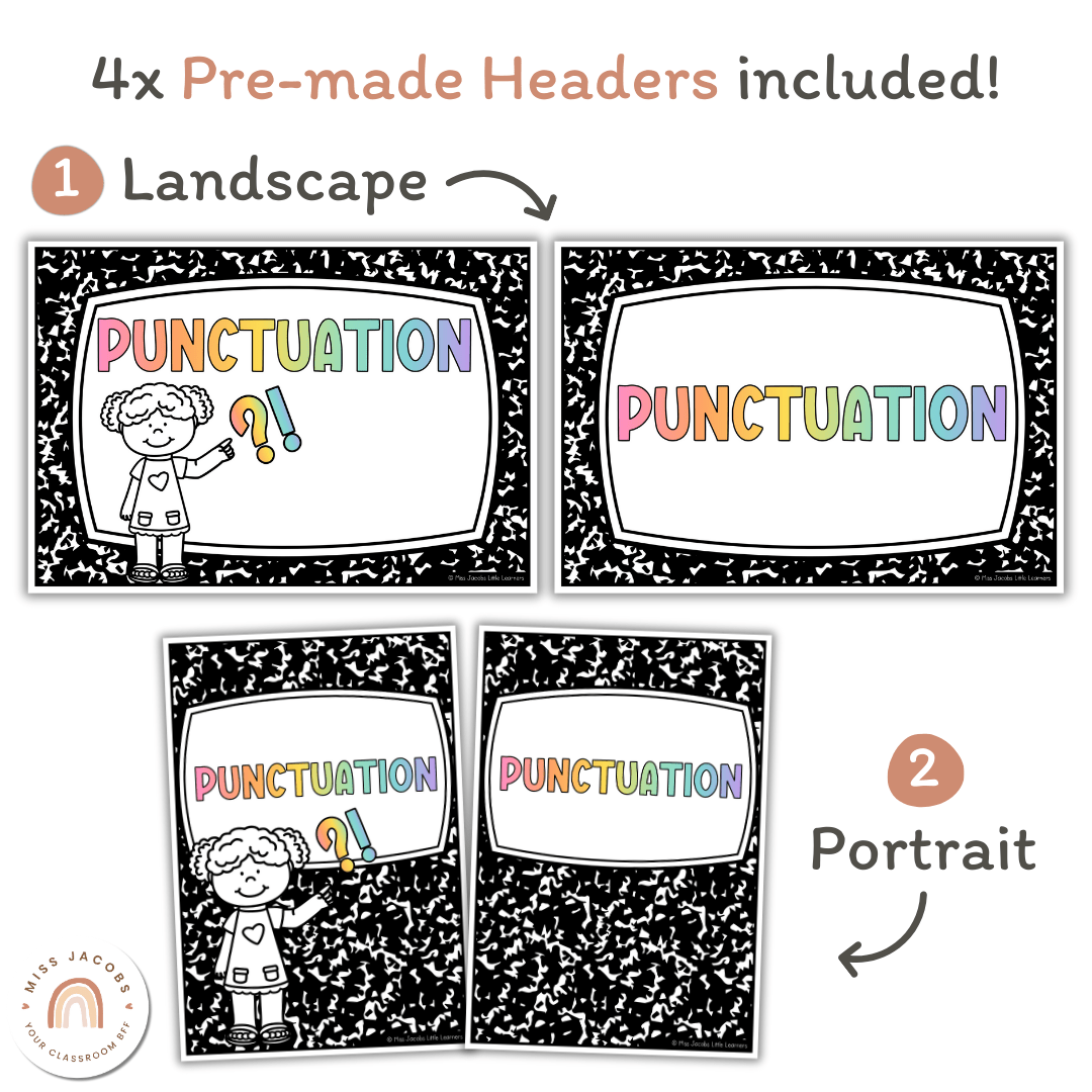 Punctuation Posters - Cutesy Classroom Theme - Miss Jacobs – Miss ...