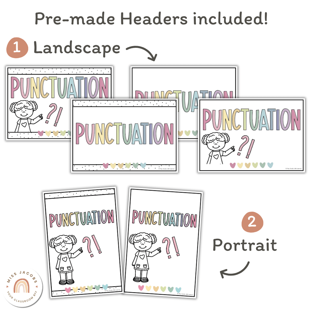 Punctuation Posters - Pastel Classroom Theme - Miss Jacobs - Default Title