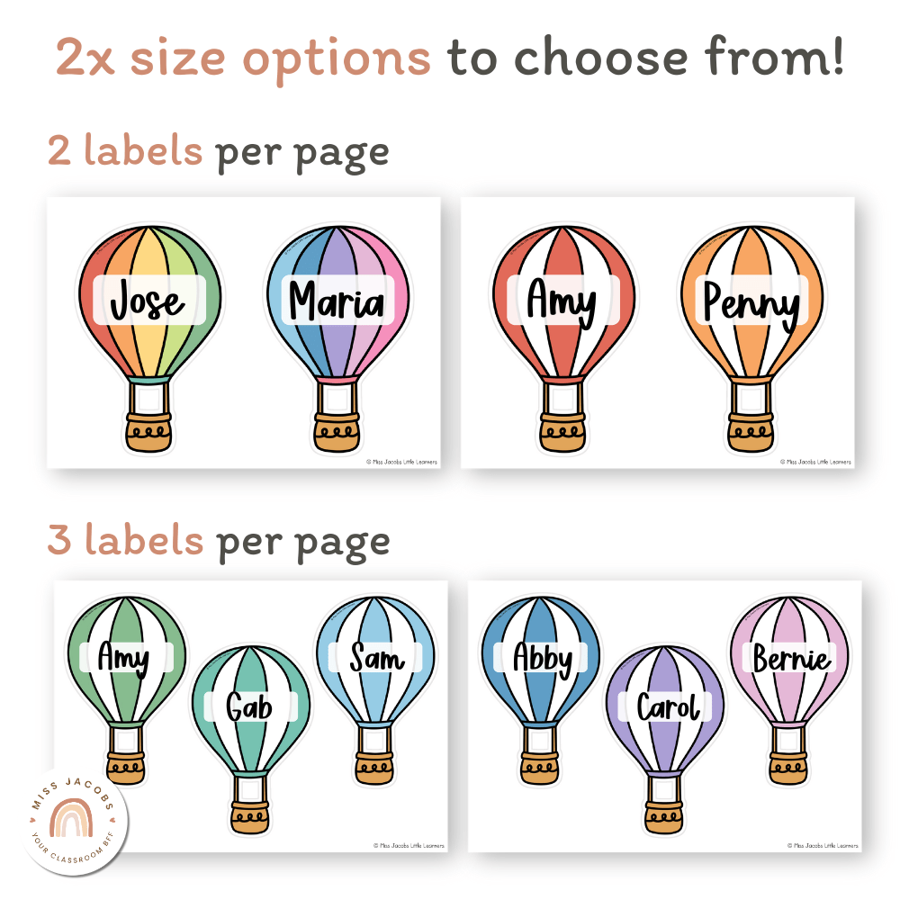 Rainbow Hot Air Balloon Door Display Classroom Decor - Miss Jacobs