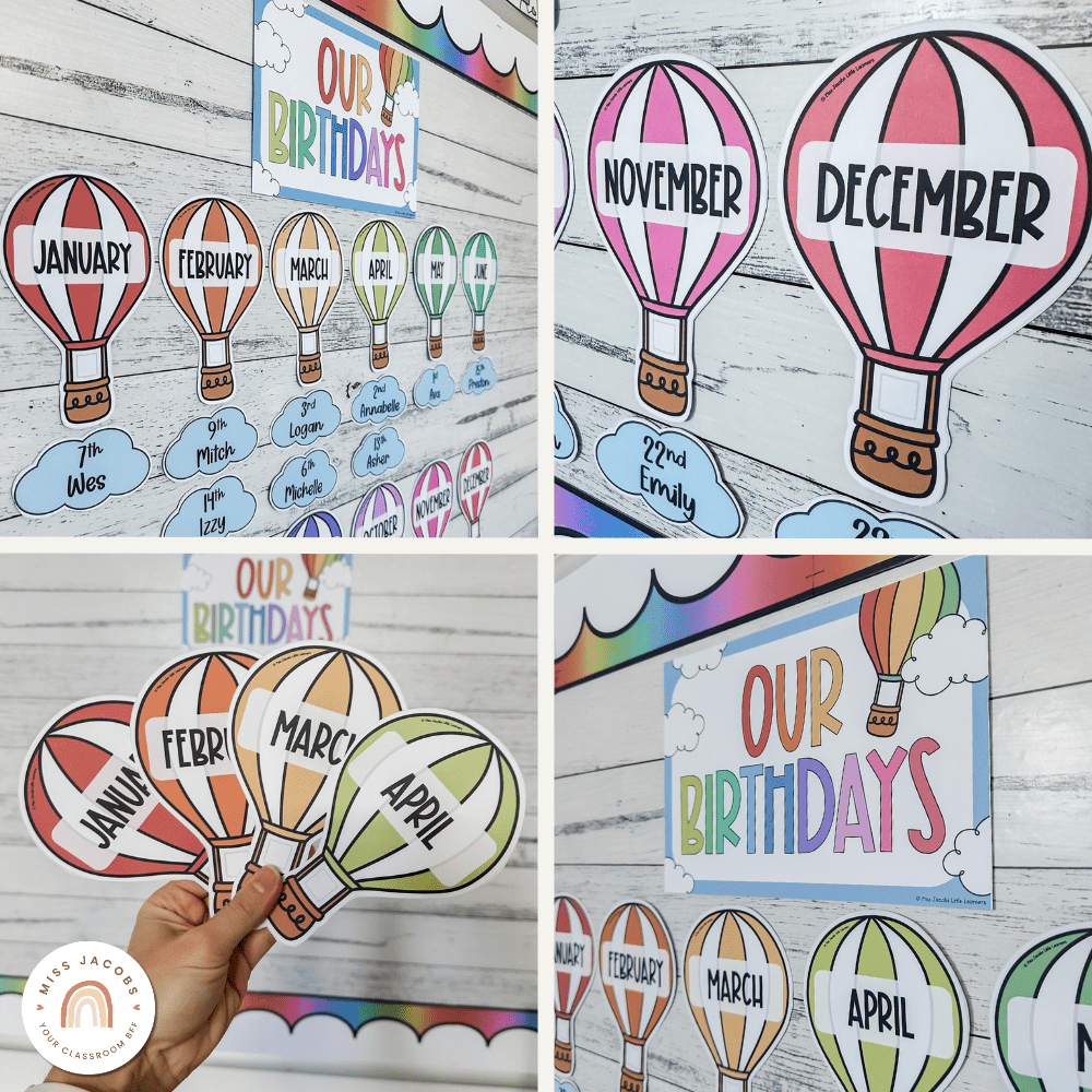 Rainbow Hot Air Balloon Theme Classroom Essentials Decor Pack - MJLL ...
