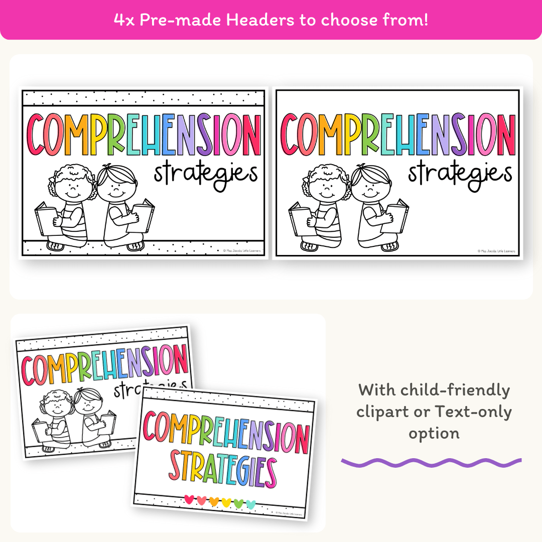 Reading Comprehension Strategies Posters - Bright Theme - MJLL – Miss ...