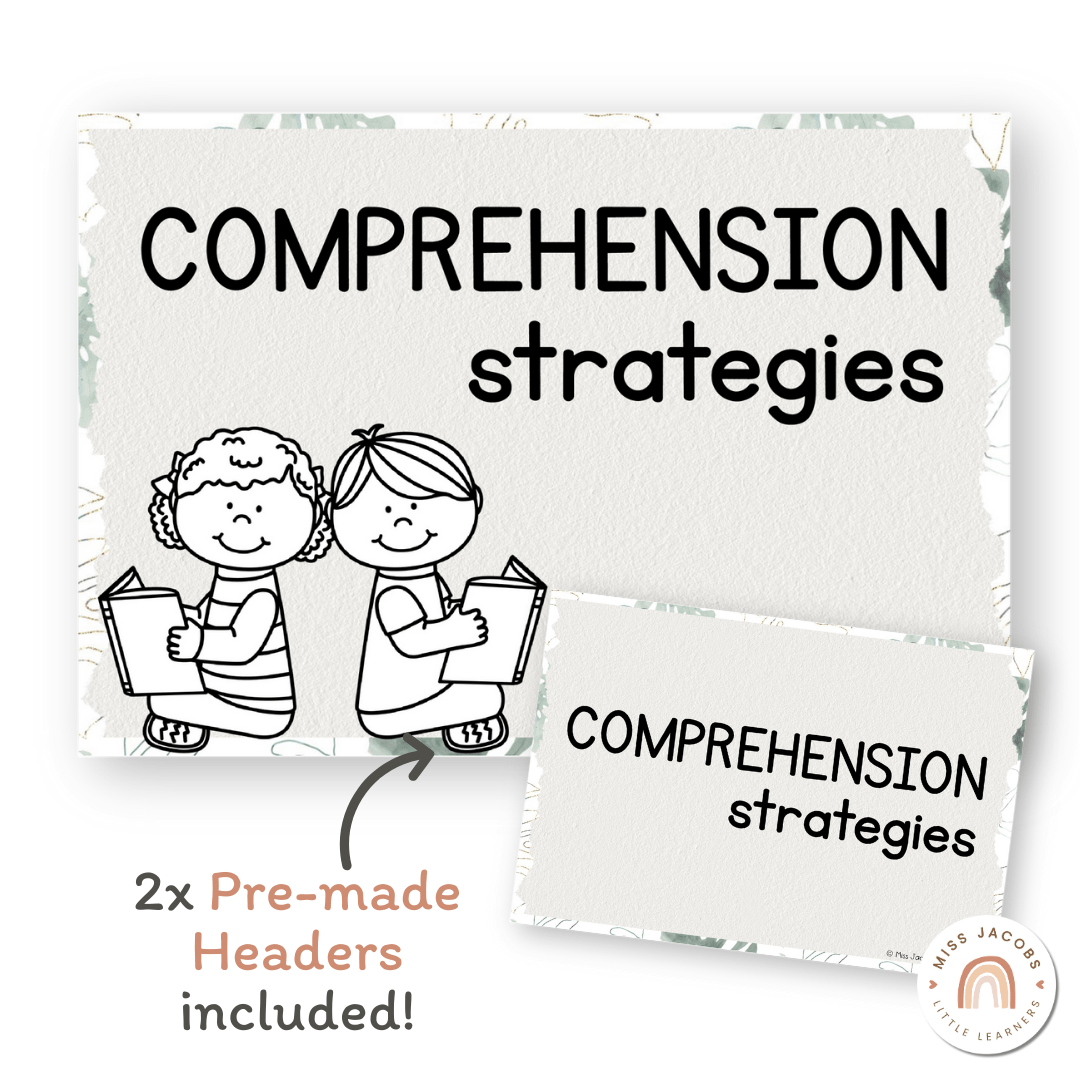 Reading Comprehension Strategies Posters - Modern Jungle Earthy Theme