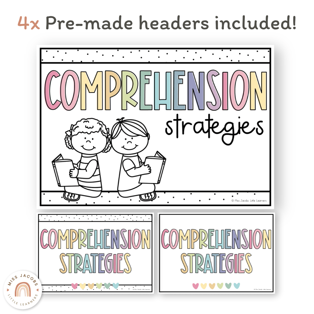 Reading Comprehension Strategies Posters - Pastel Theme - MJLL