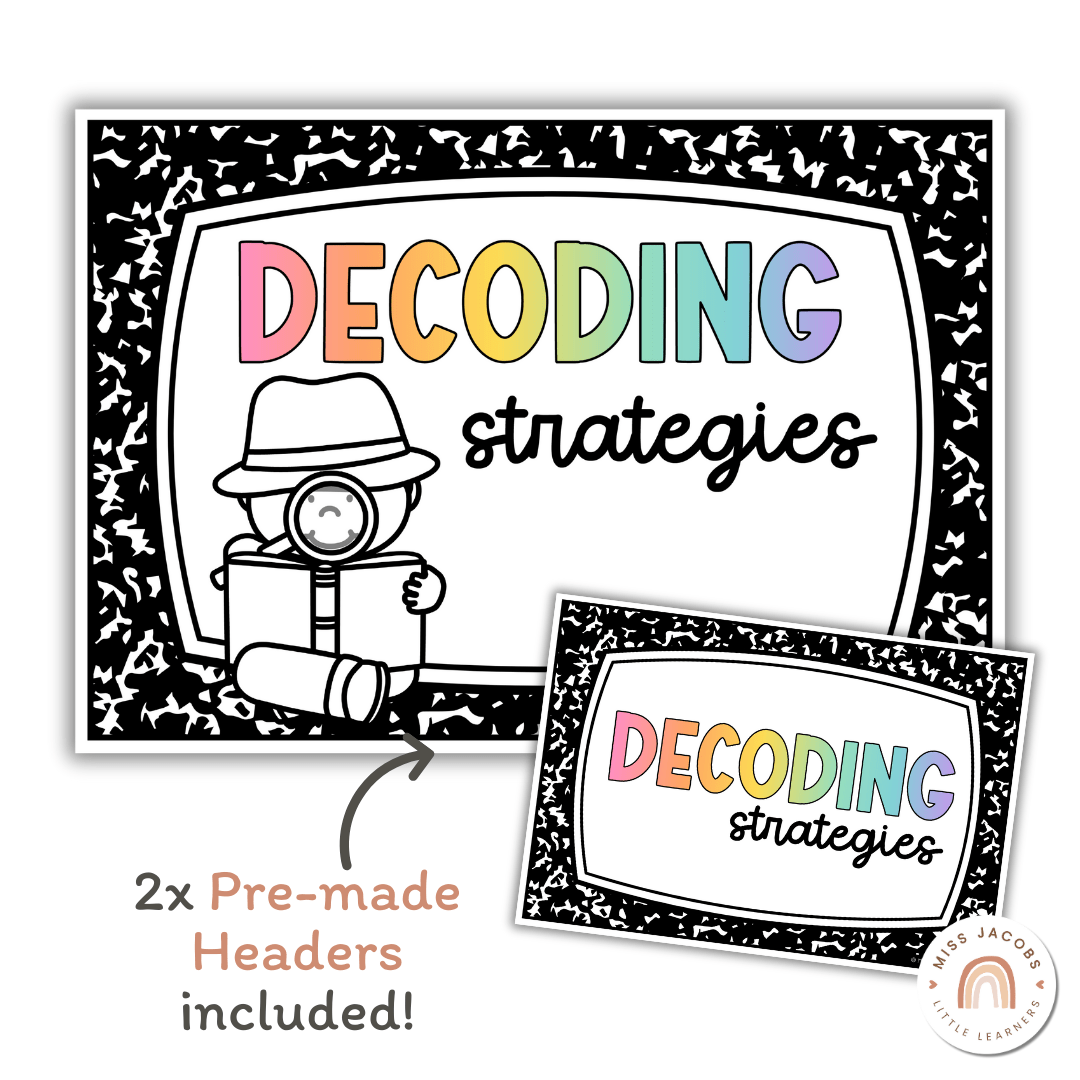 Reading Decoding Strategies Posters - Cutesy Classroom Theme - MJLL