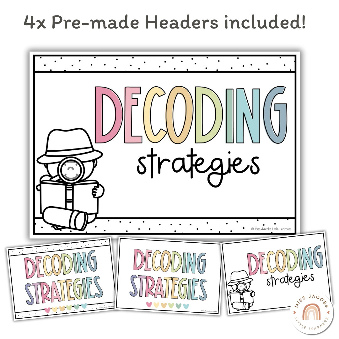 Reading Decoding Strategies Posters - Pastel Theme - Miss Jacobs ...