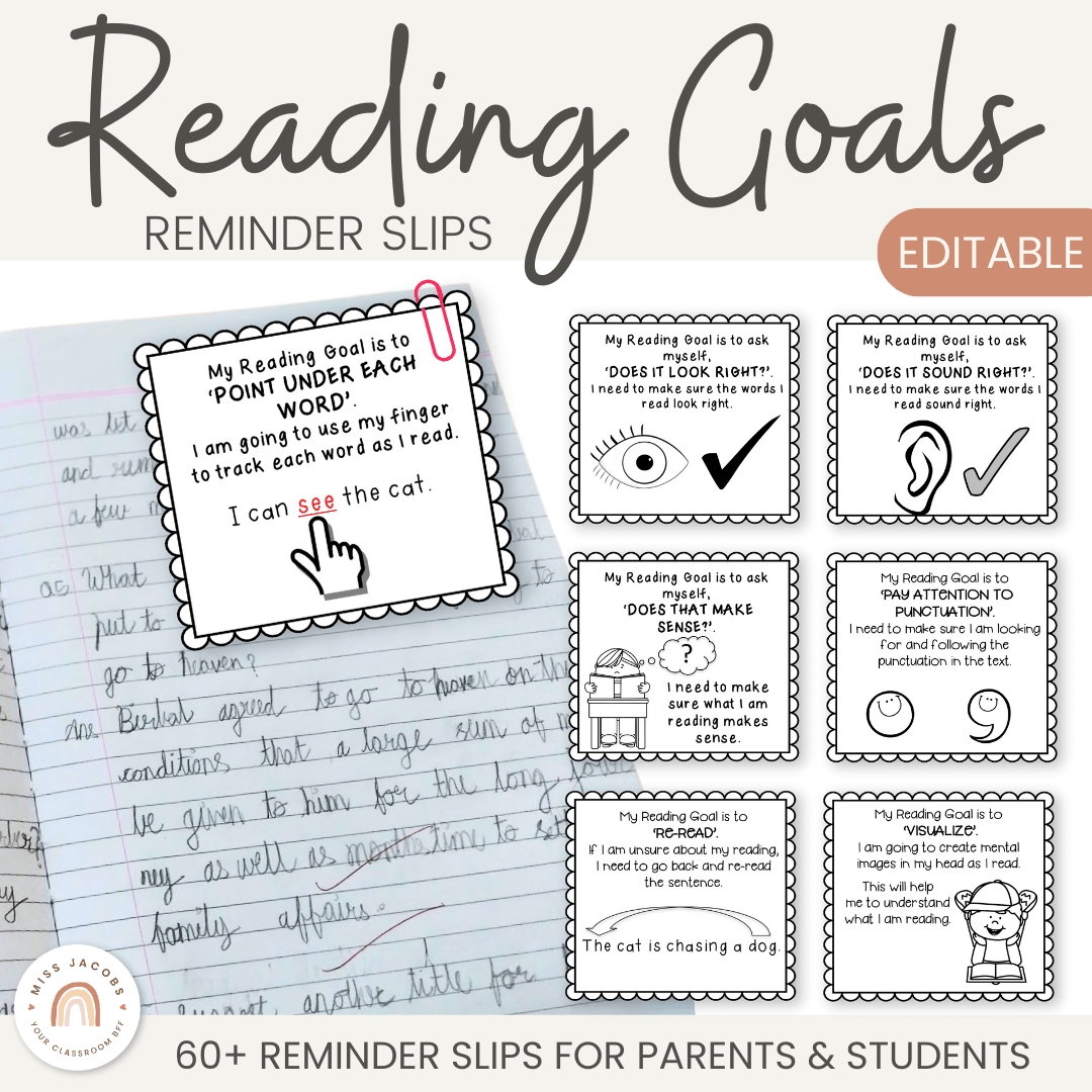 Reading Goals - Reminder Slips