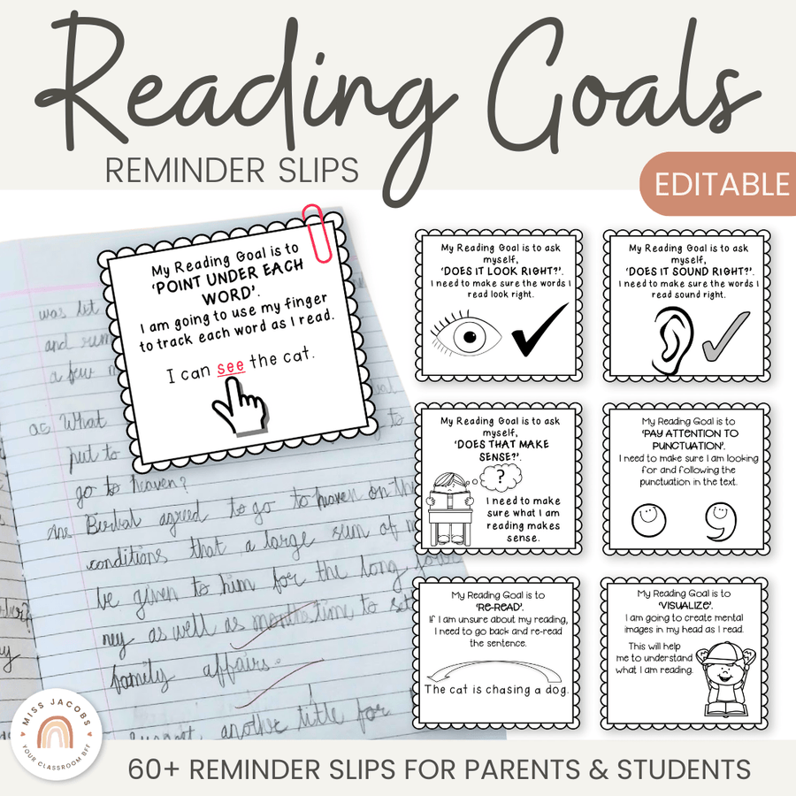 Student Student Goal Setting Template - Miss Jacobs Little Learners