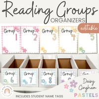 Reading Group Organizers & Labels - Daisy Gingham Pastels Decor