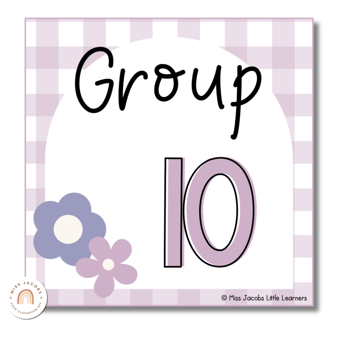 Reading Group Organizers & Labels - Daisy Gingham Pastels Decor – Miss ...