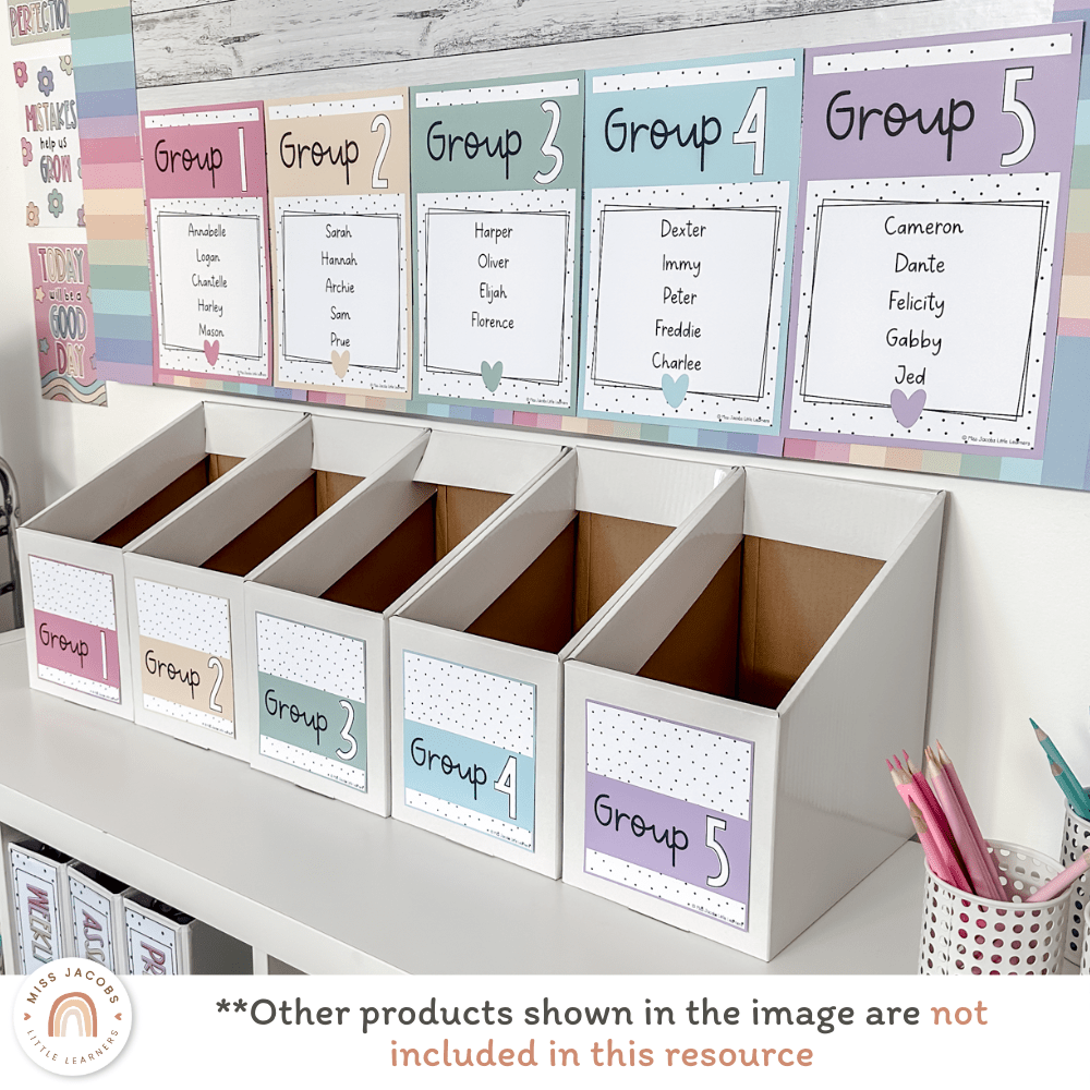 Reading Group Organizers & Labels - Spotty Pastel Theme - MJLL
