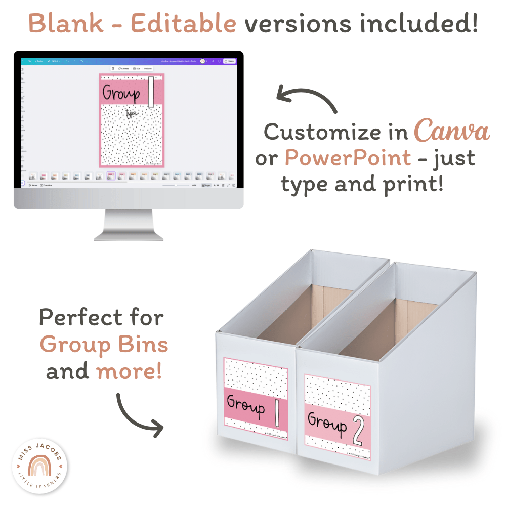 Reading Group Organizers & Labels - Spotty Pastel Theme - MJLL