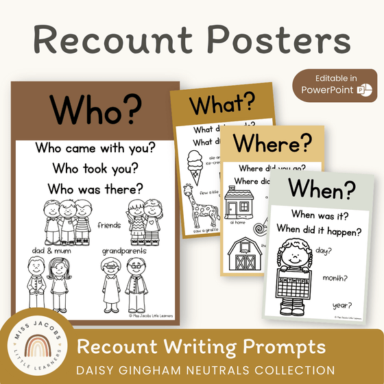 Recount Posters - Daisy Gingham Neutrals Decor – Miss Jacobs Little ...