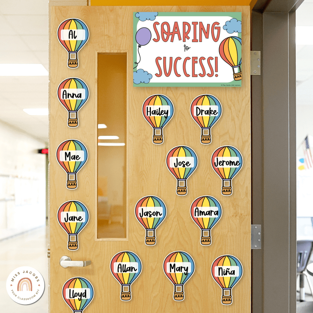 Retro Hot Air Balloon Door Display Classroom Decor - Miss Jacobs – Miss ...