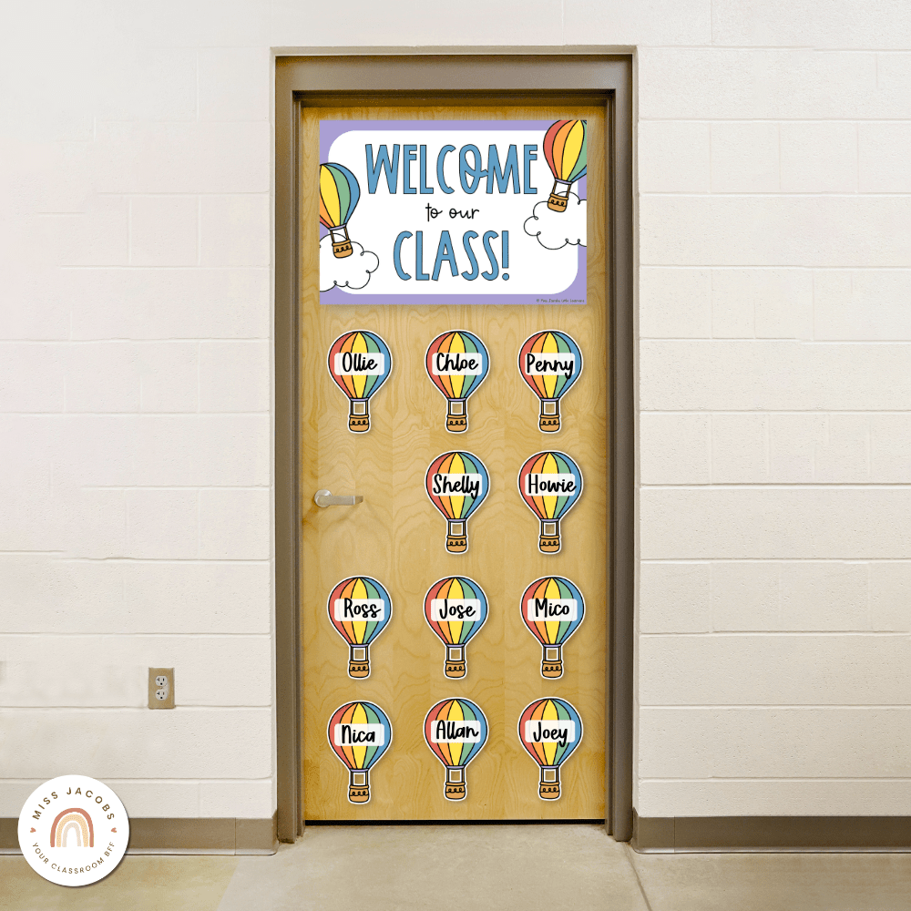 Retro Hot Air Balloon Door Display Classroom Decor - Miss Jacobs – Miss ...