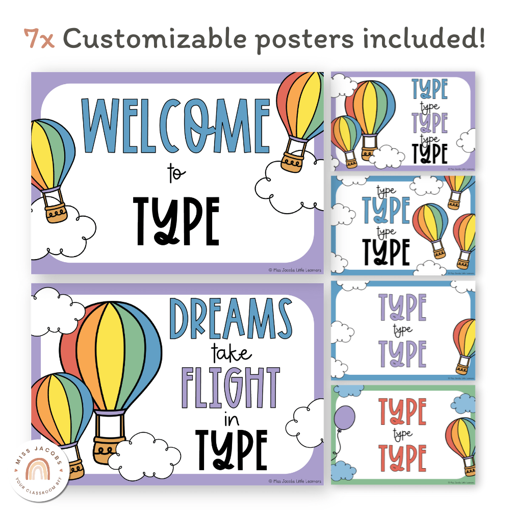 Retro Hot Air Balloon Door Display Classroom Decor - Miss Jacobs