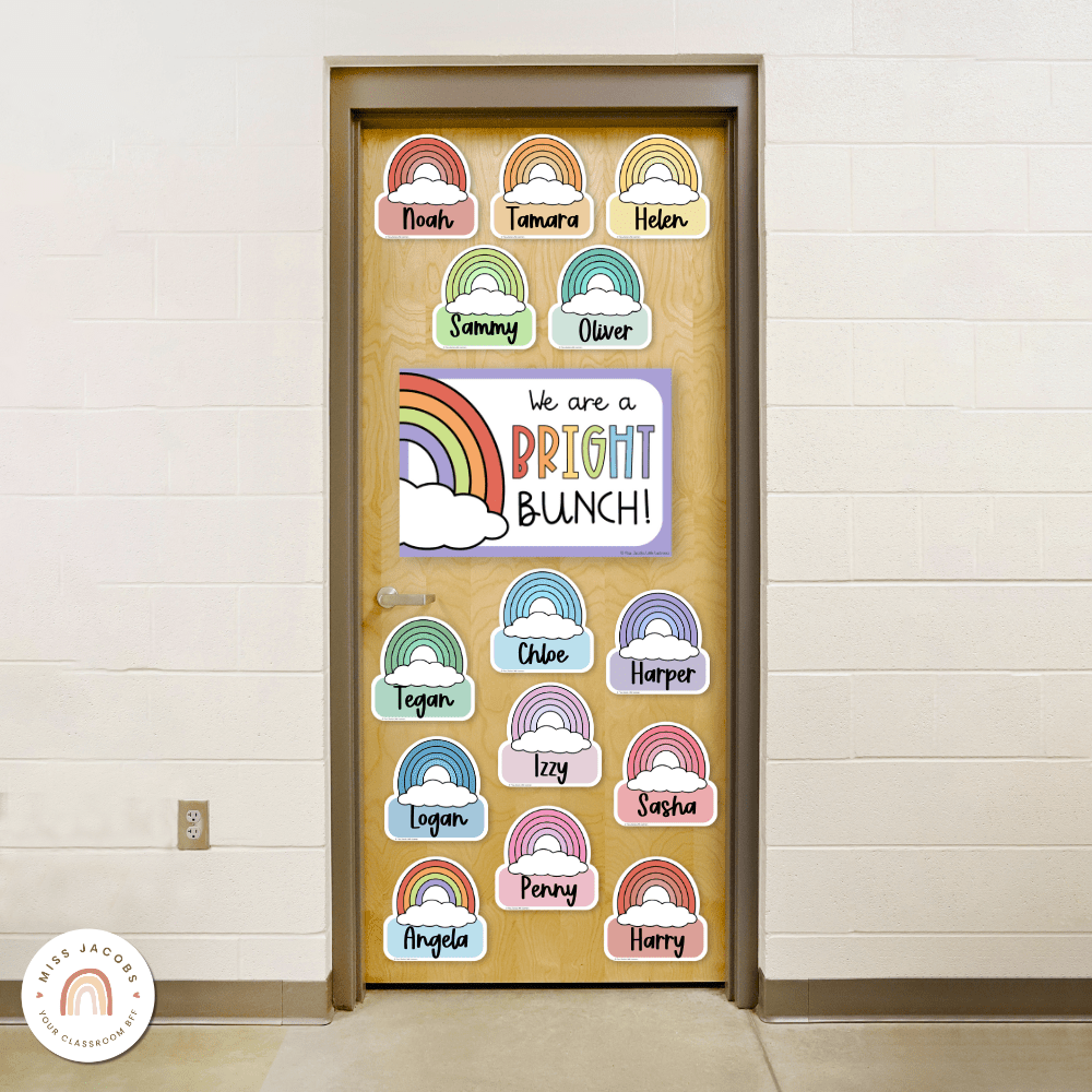 Retro Rainbow Door Display Classroom Decor - Miss Jacobs – Miss Jacobs ...