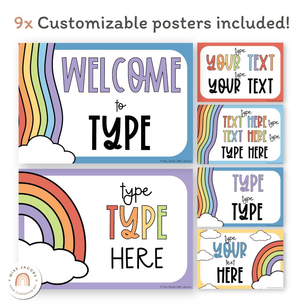 Retro Rainbow Door Display Classroom Decor - Miss Jacobs – Miss Jacobs ...