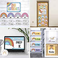 Retro Rainbow Theme Classroom Essentials Decor Pack - Miss Jacobs ...
