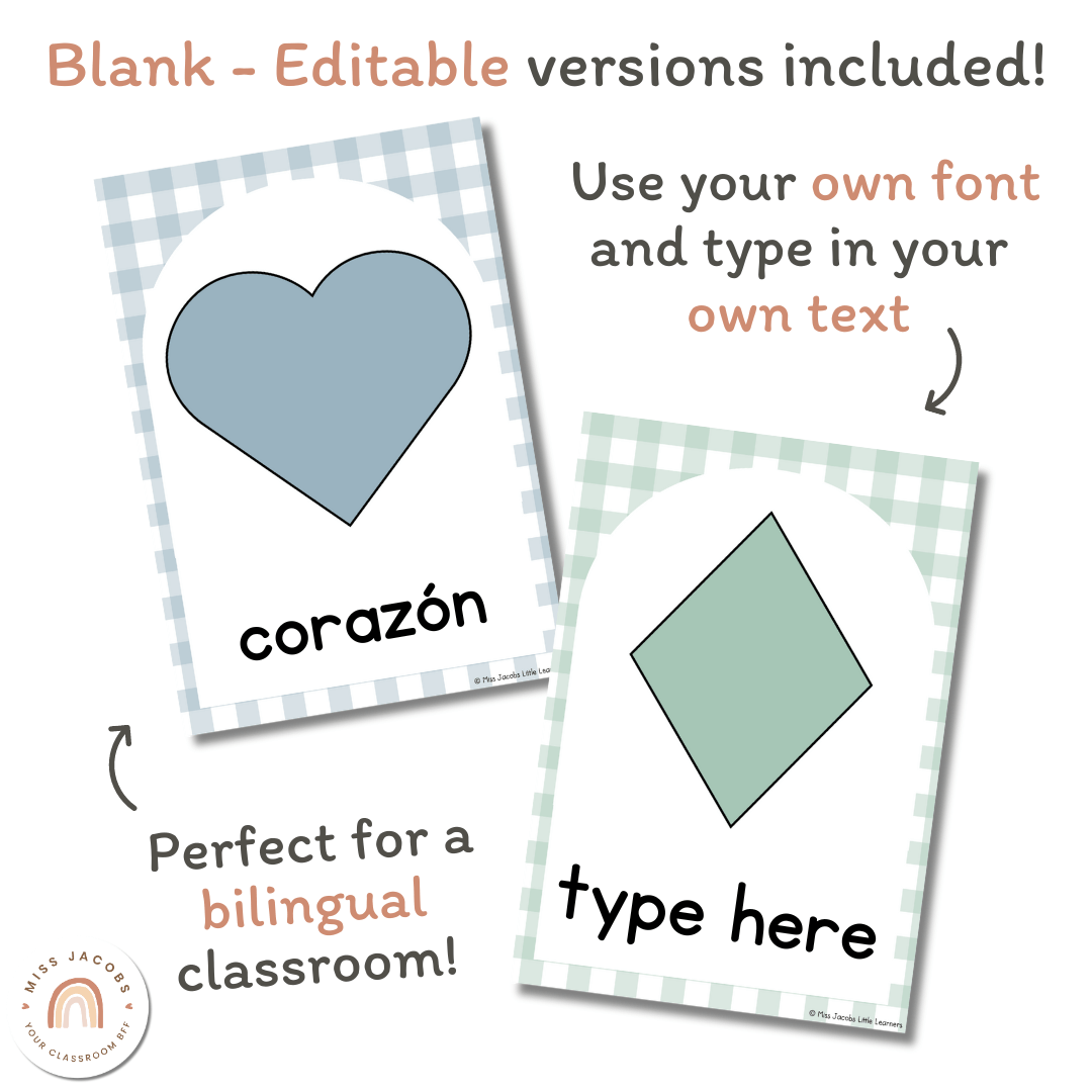 Shape Posters - Daisy Gingham Pastels Decor
