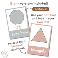 Shape Posters - Boho Rainbow Neutrals Classroom Theme- Miss Jacobs