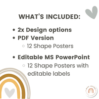 Shape Posters - Boho Rainbow Neutrals Classroom Theme- Miss Jacobs ...