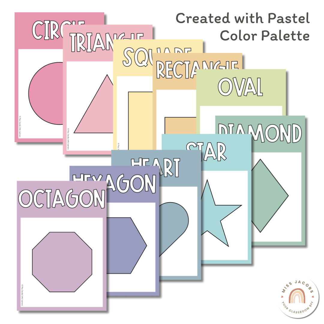 Shape Posters - Pastel Theme Classroom Decor - Miss Jacobs