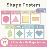 Shape Posters - Pastel Theme Classroom Decor - Miss Jacobs
