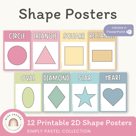 Shape Posters - Pastel Theme Classroom Decor - Miss Jacobs – Miss ...