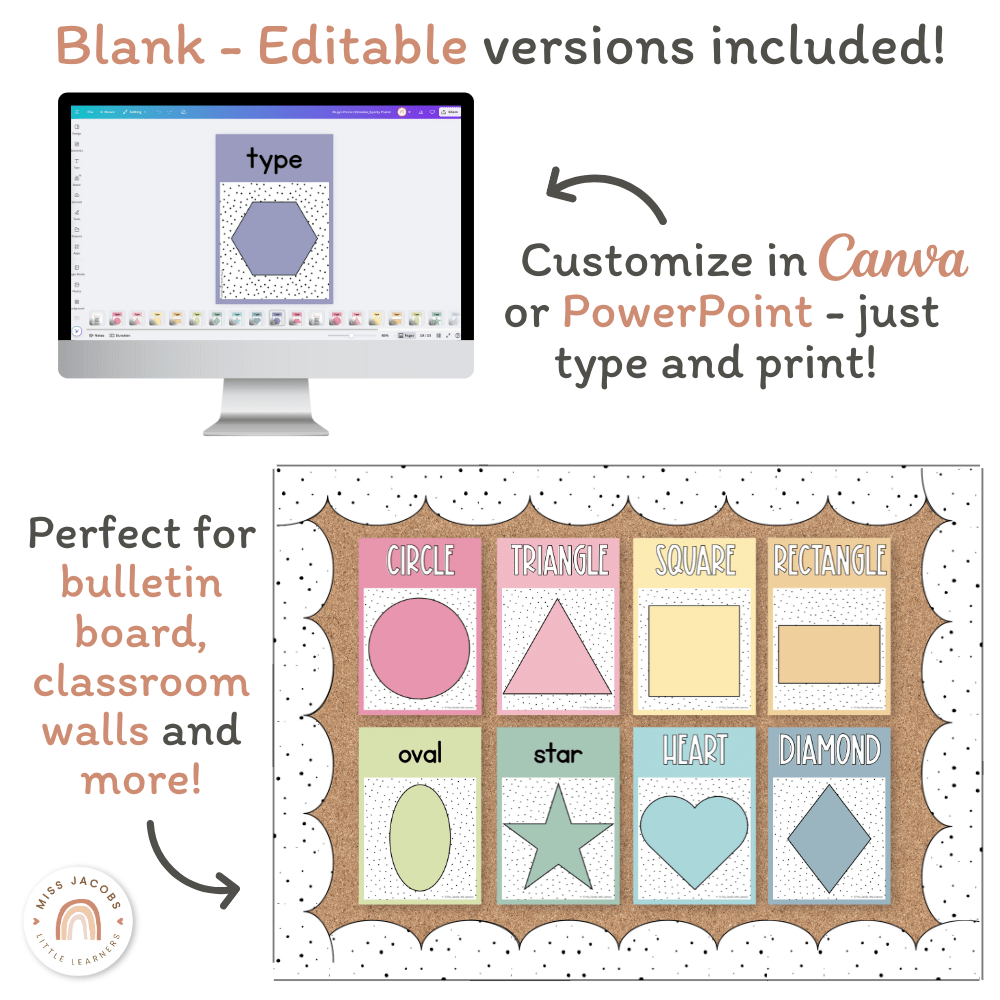 Shape Posters - Spotty Pastel Classroom Theme - Miss Jacobs – Miss ...