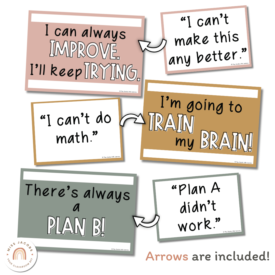Modern Growth Mindset Display | Simple Boho - Miss Jacobs Little Learners
