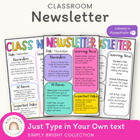 Simple Brights Classroom Newsletter Templates – Miss Jacobs Little Learners