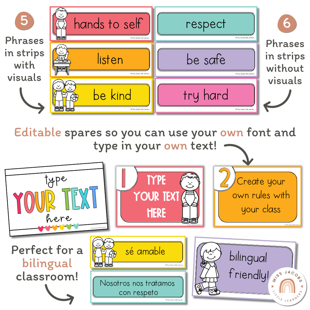 Simple Brights Classroom Rules Posters
