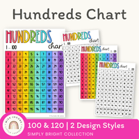 Simple Brights Hundreds Chart
