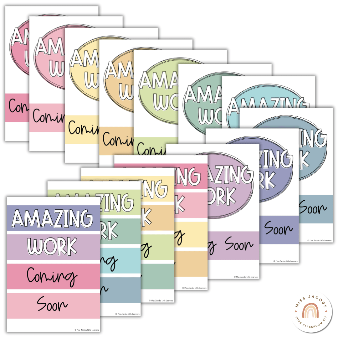 Amazing Work Coming Soon Posters | Simple Pastels