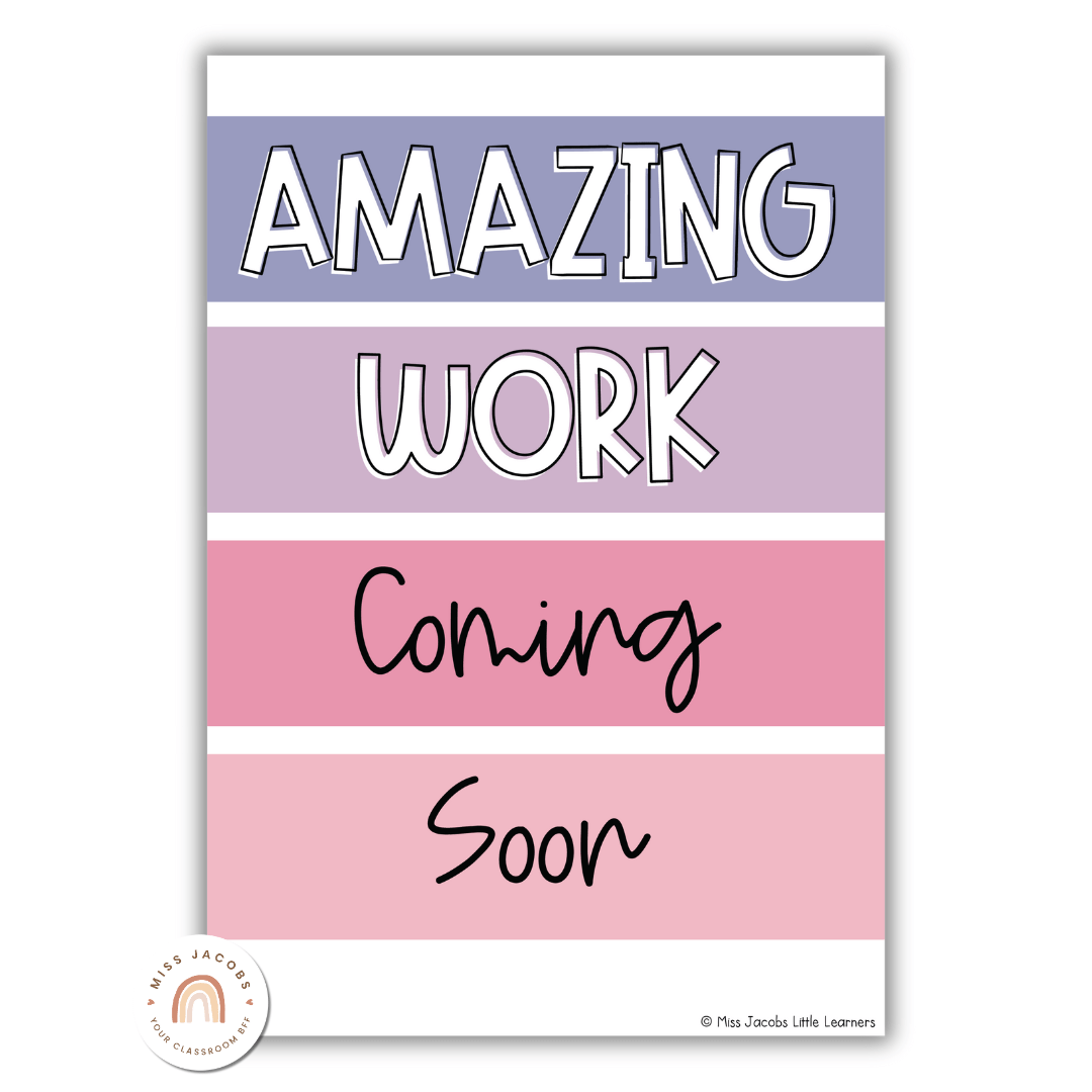 Amazing Work Coming Soon Posters | Simple Pastels