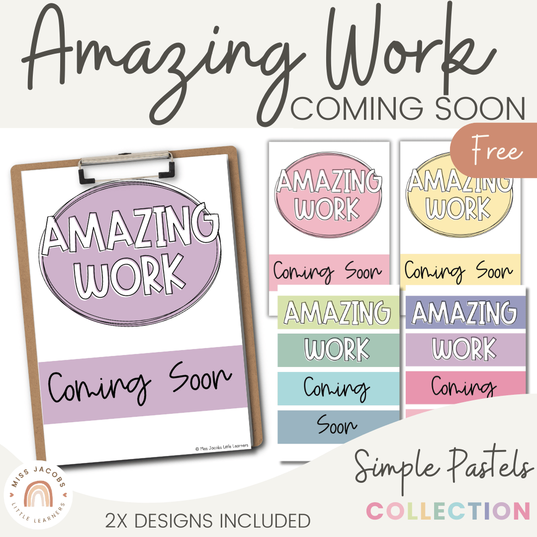 Amazing Work Coming Soon Posters | Simple Pastels