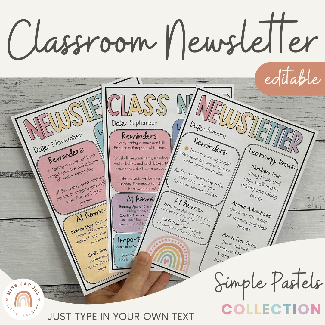 Simple Pastels Classroom Newsletter Templates - Default Title