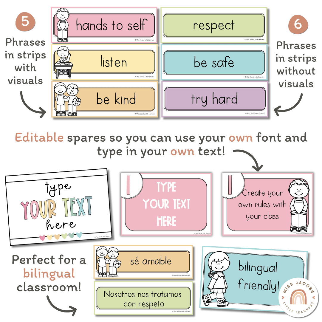 Simple Pastels Classroom Rules Posters