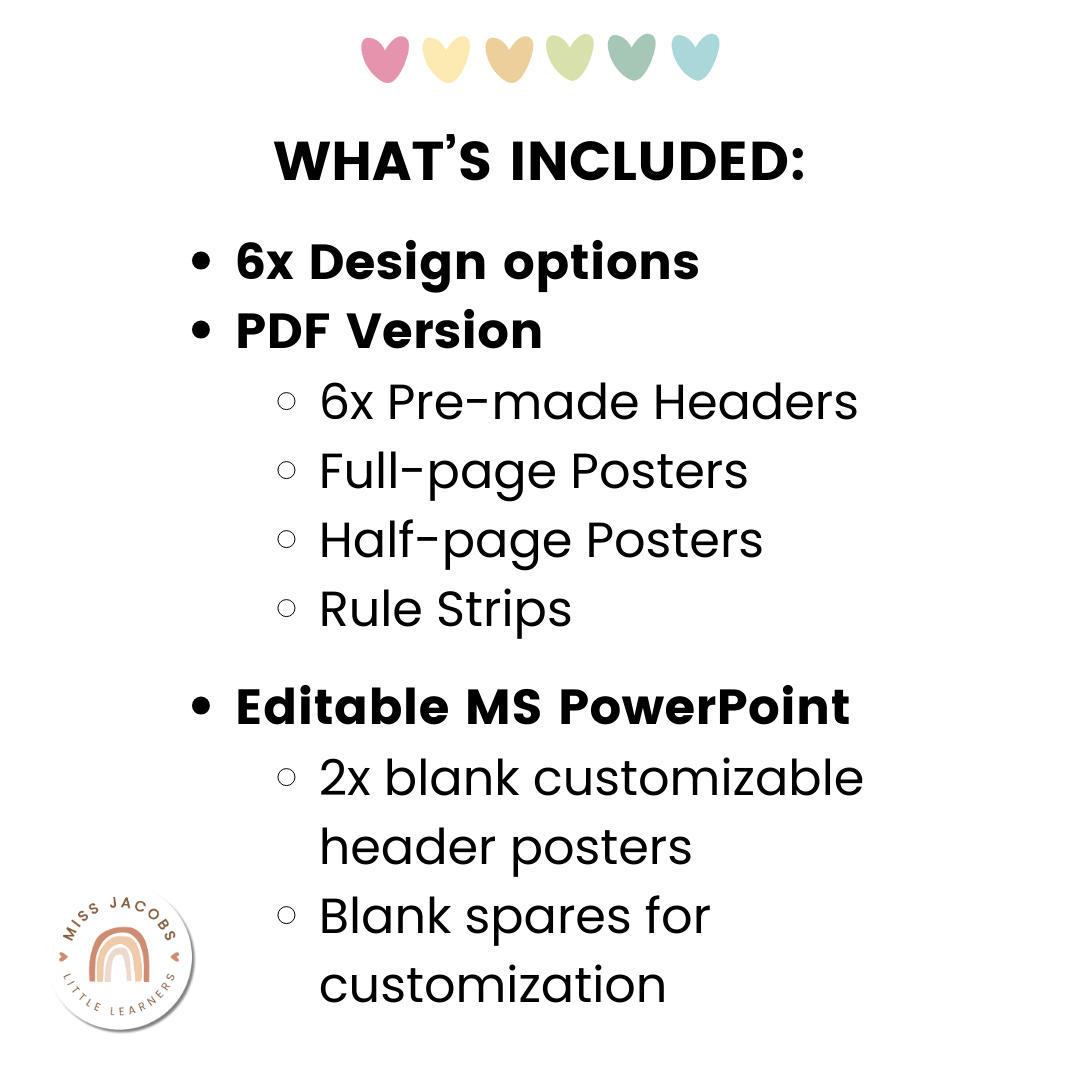 Simple Pastels Classroom Rules Posters