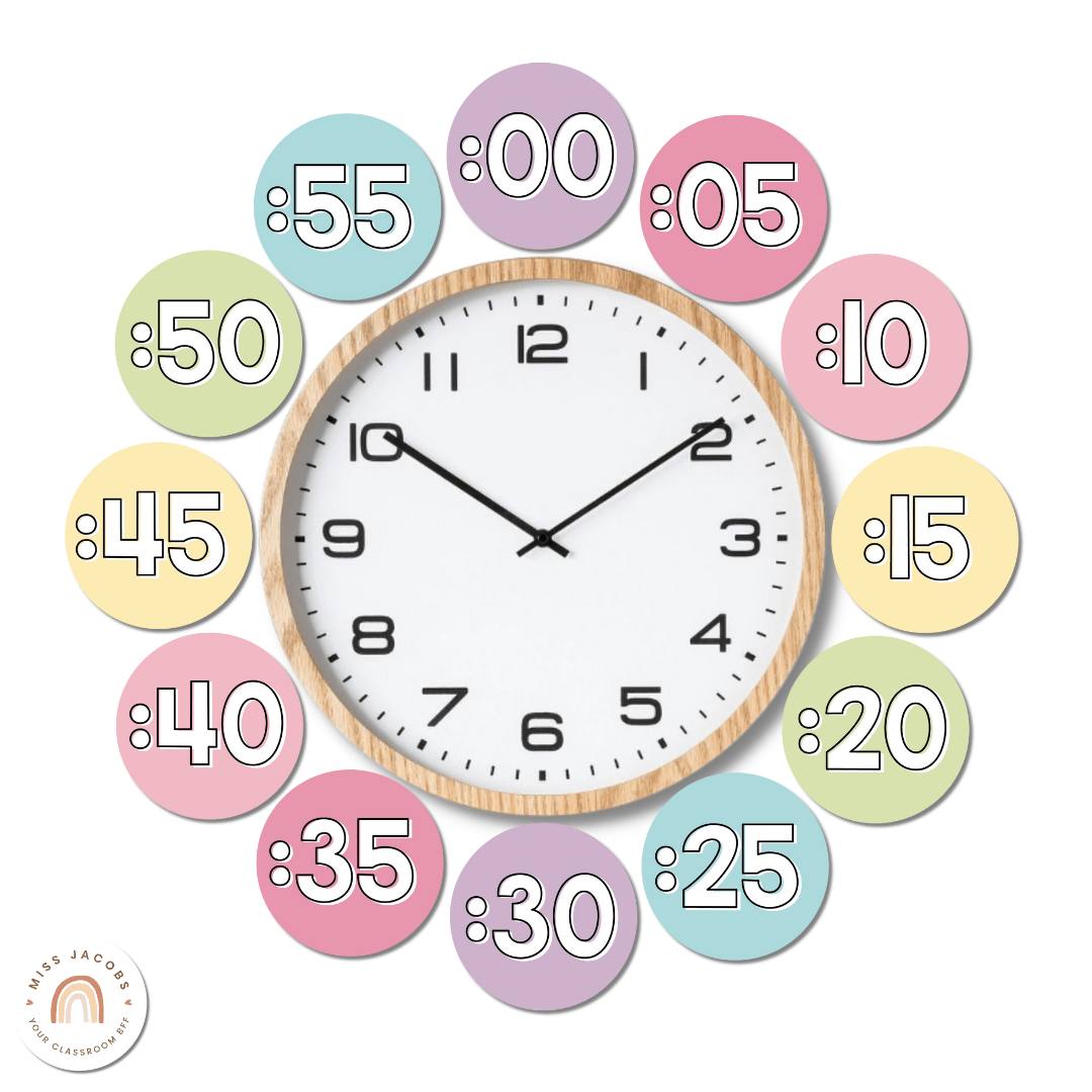 Clock Numbers | Simple Pastels
