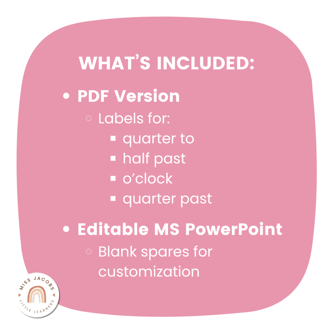 Clock Numbers | Simple Pastels