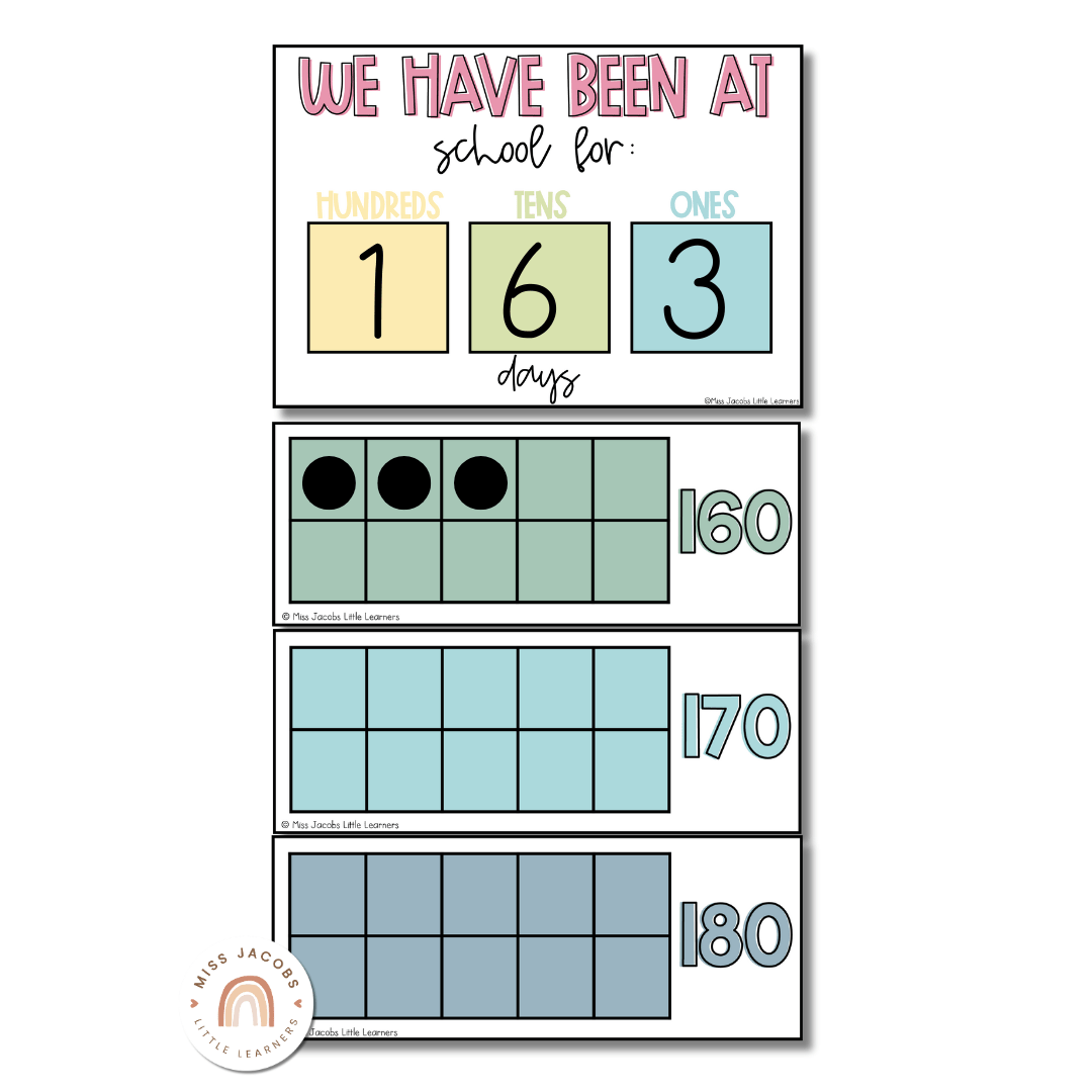 Days at School Display | Simple Pastels