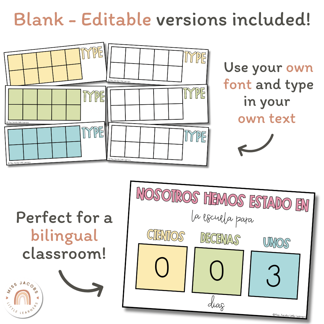 Days at School Display | Simple Pastels