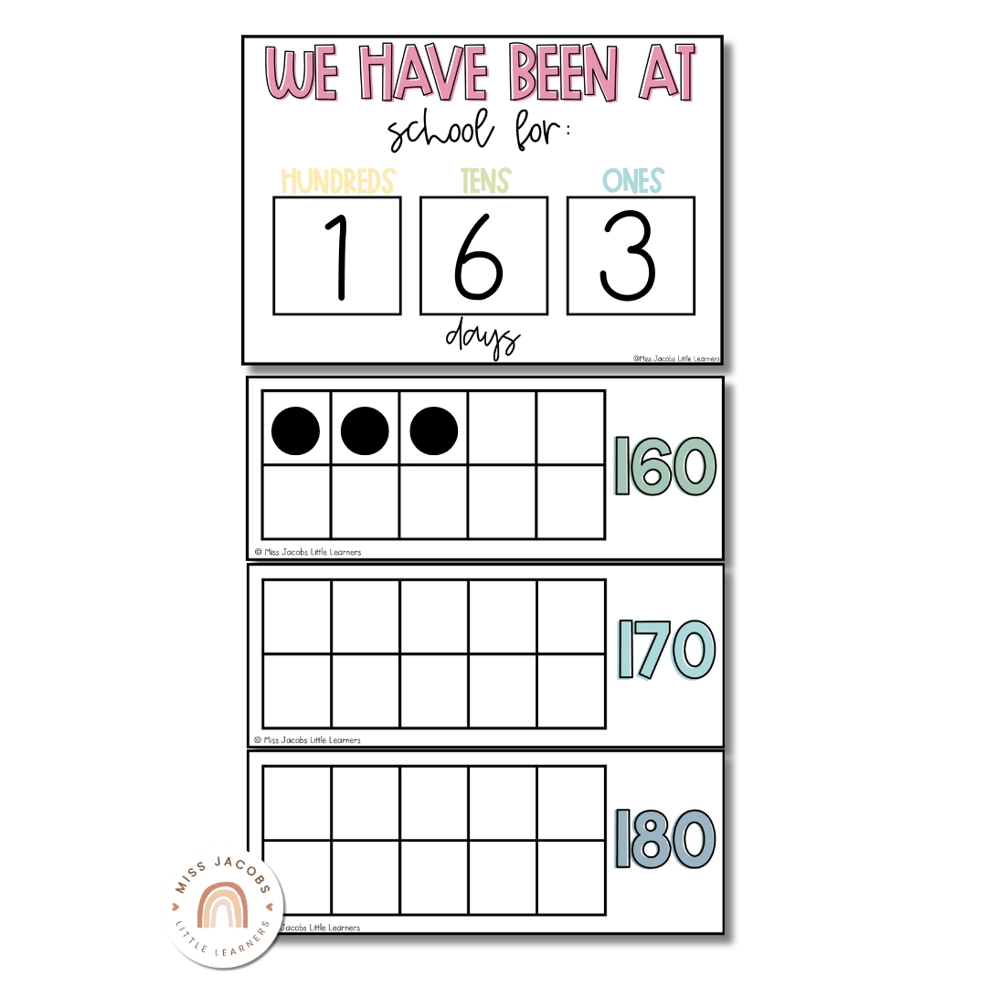 Days at School Display | Simple Pastels