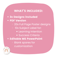 Learning Intentions Posters | Simple Pastels