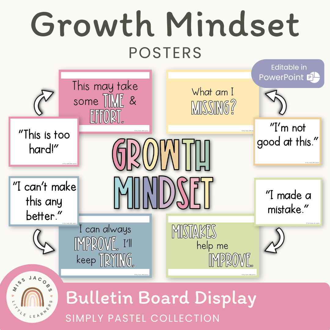 Modern Growth Mindset Display | Simple Pastels