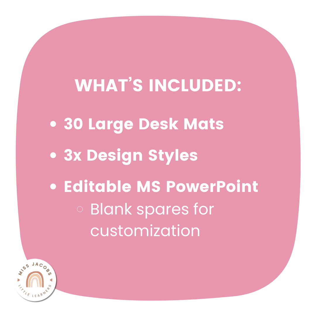 Student Name & Goals Desk Plates | Simple Pastels